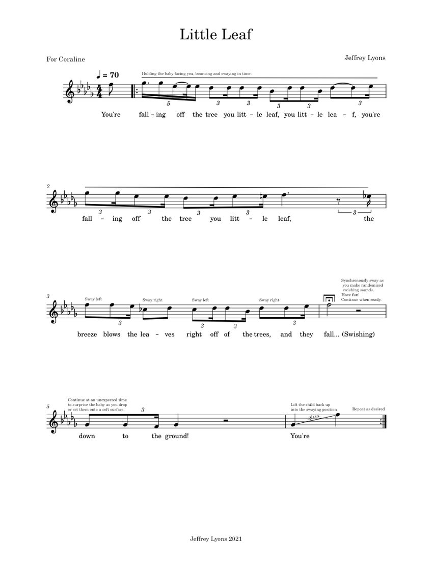 Little Leaf Sheet music for Piano (Solo) Easy | Musescore.com