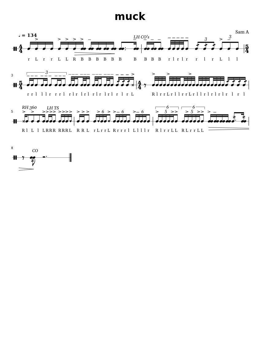 muck Sheet music for Snare drum (Solo) | Musescore.com
