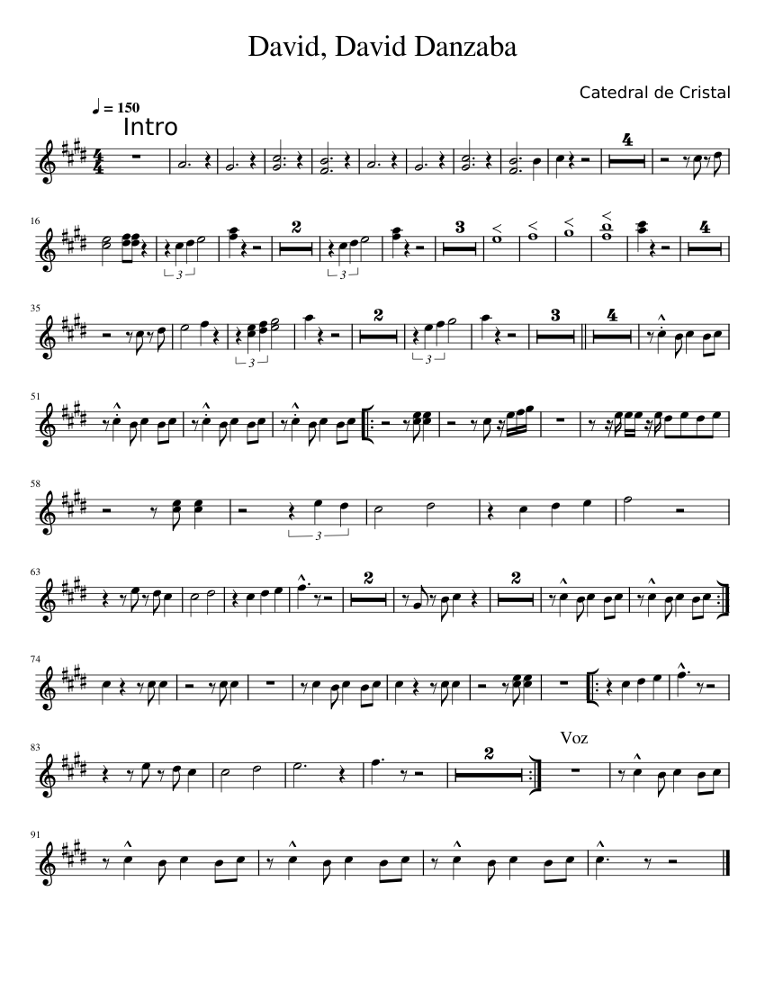 David, David danzaba – Catedral de Cristal David,_David_Danzaba Sheet ...