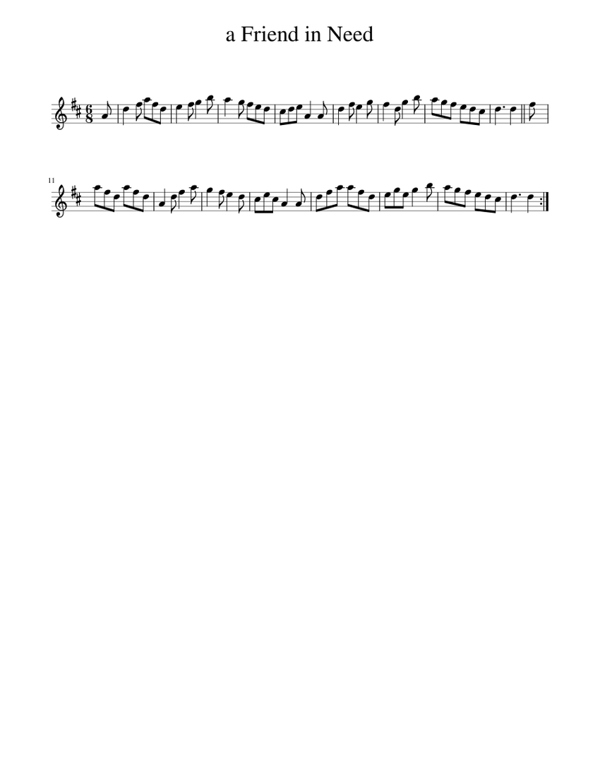 a Friend in Need Sheet music for Piano (Solo) | Musescore.com