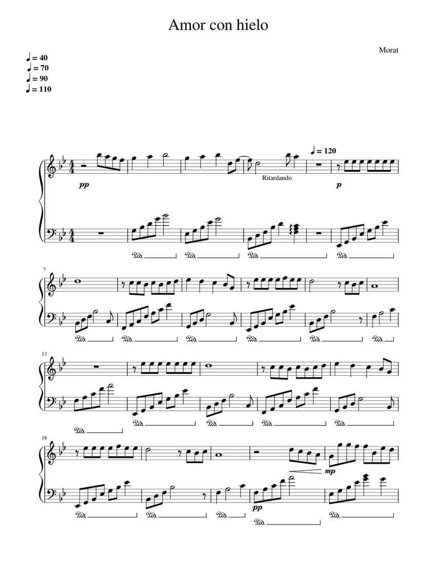 Amor con Hielo base Sheet music for Piano (Solo) | Musescore.com