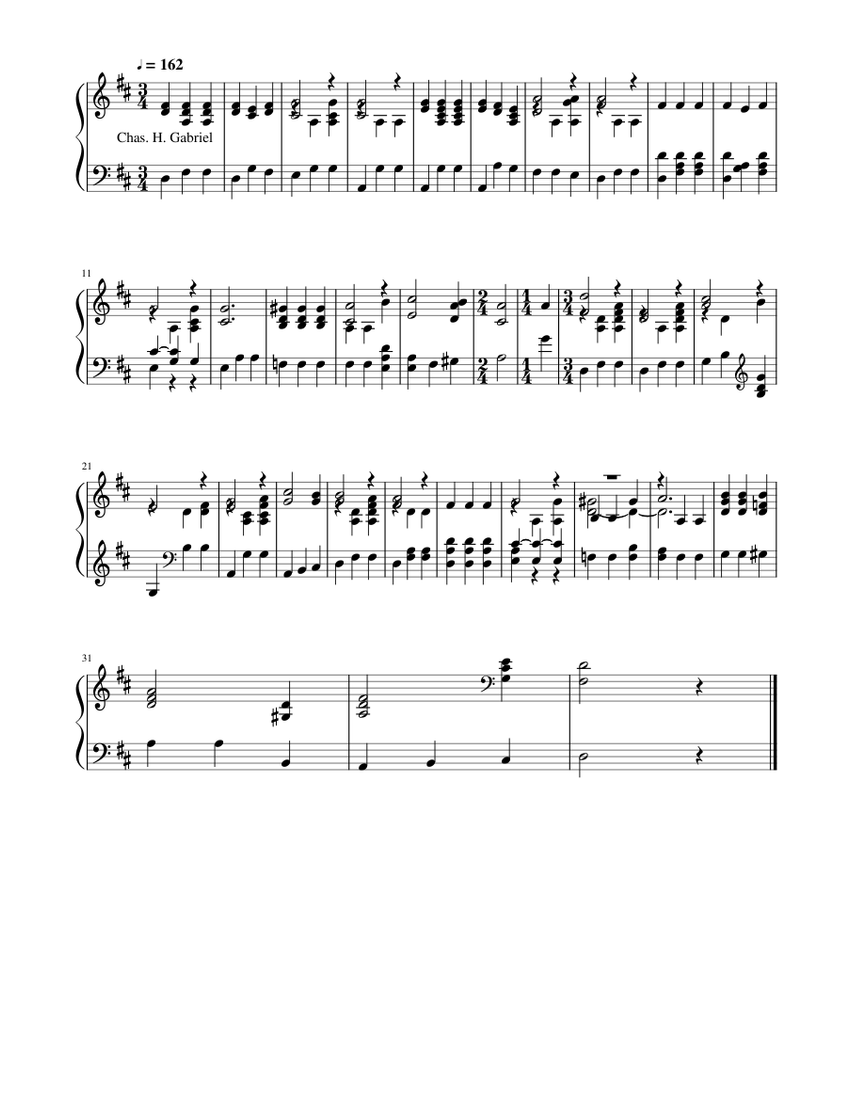 His lamp am I, so I must shine - Chas. H. Gabriel Sheet music for Piano ...