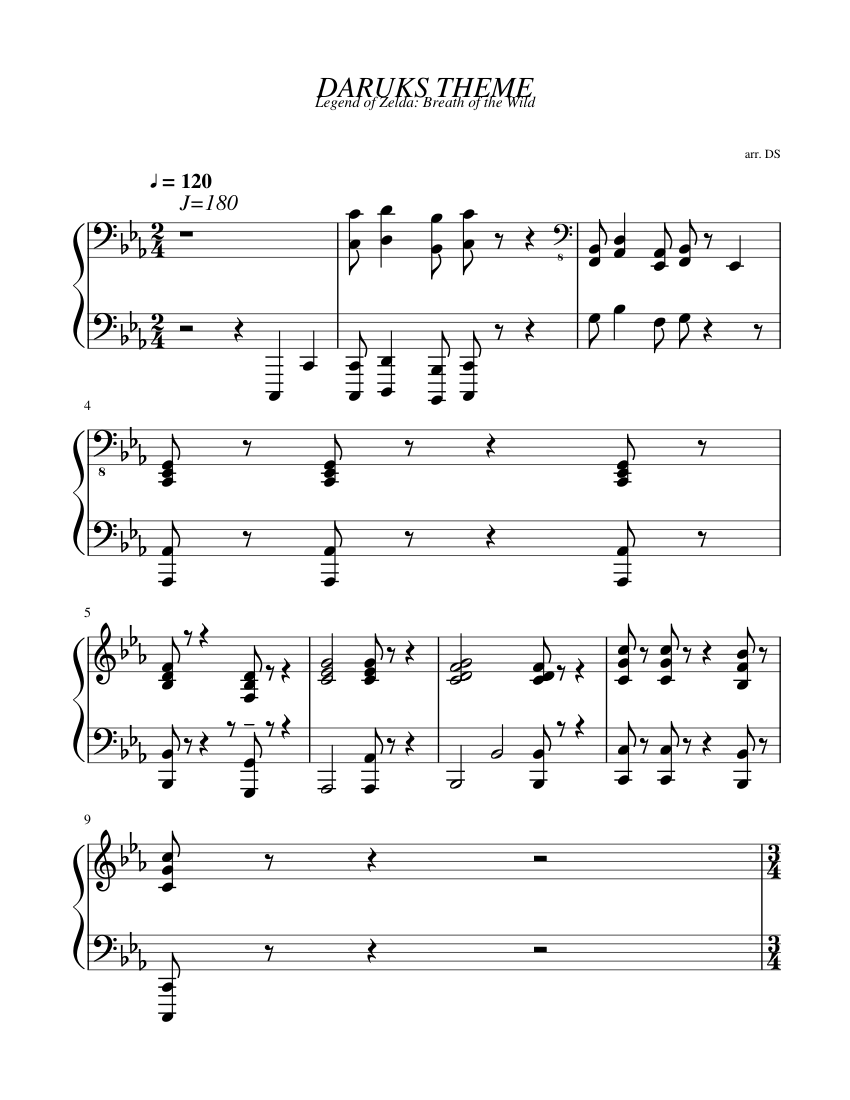 Daruk's theme by DS Music Sheet music for Drum group (Solo) | Musescore.com