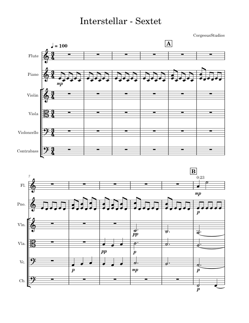 Interstellar – Hans Zimmer Interstellar Sheet music for Piano, Flute ...