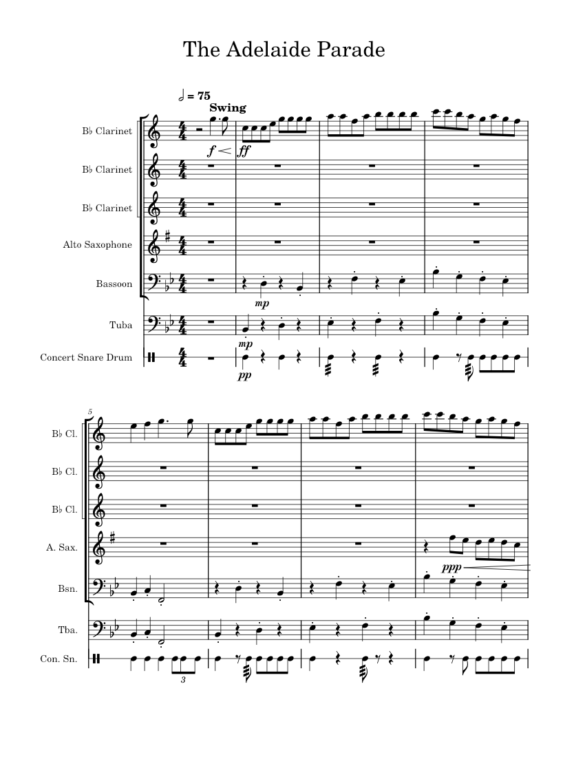 The Adelaide Parade -Over the Garden Wall Sheet music for Tuba ...