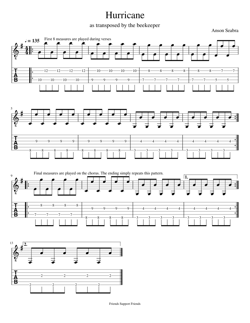 Hurricane by Anson Seabra Sheet music for Guitar (Solo) | Musescore.com