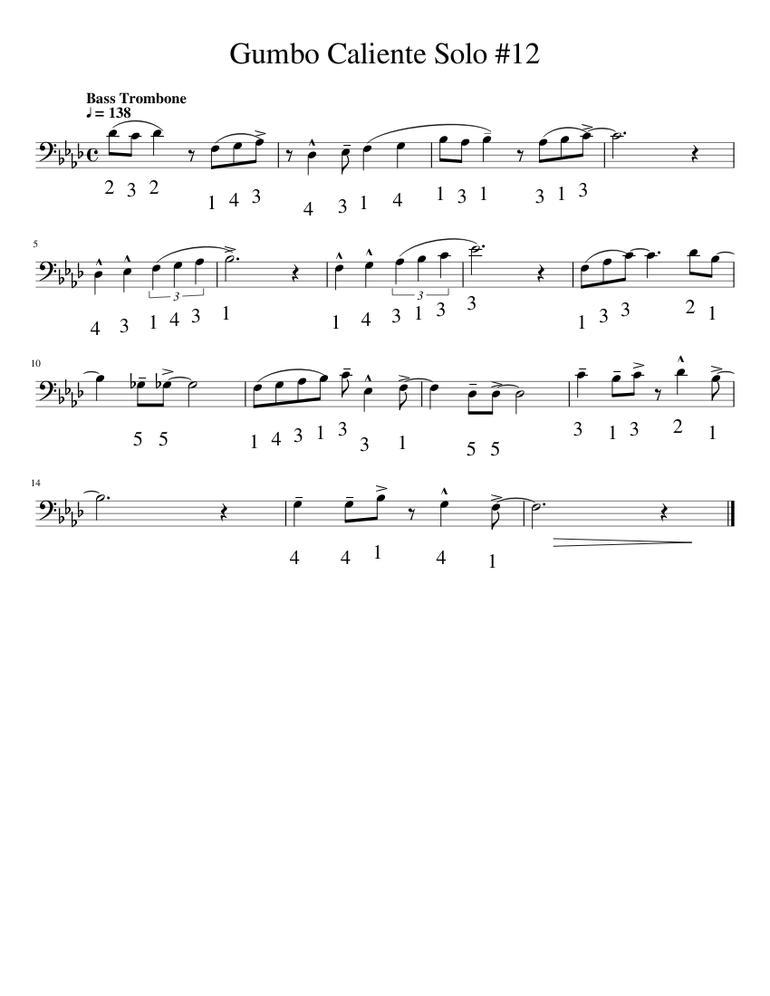 Gumbo Caliente Solo #12 Sheet Music for Piano (Solo) easy | MuseScore.com