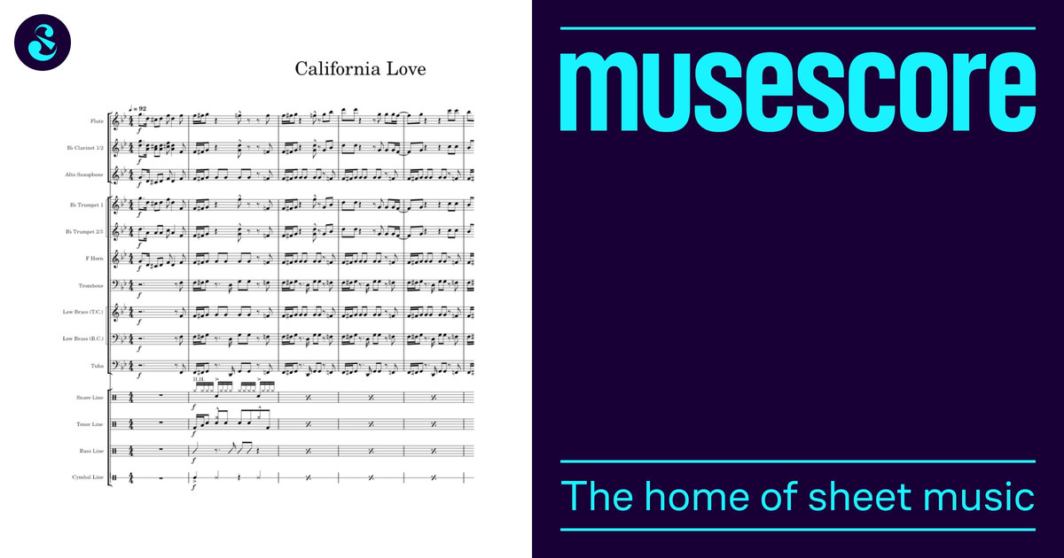 California Love – 2Pac (STAND TUNE) Sheet Music for Trombone, Tuba ...