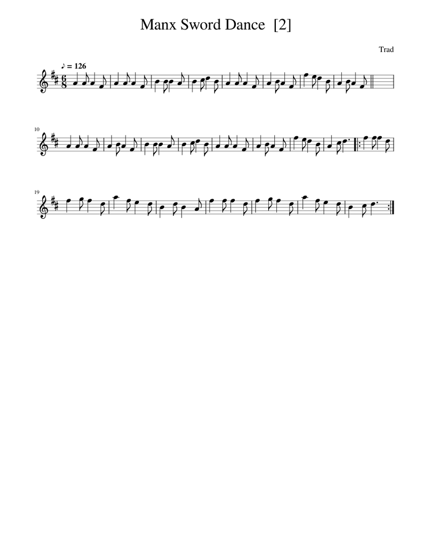 Traditional music - Manx Sword Dance Sheet music for Piano (Solo) Easy ...