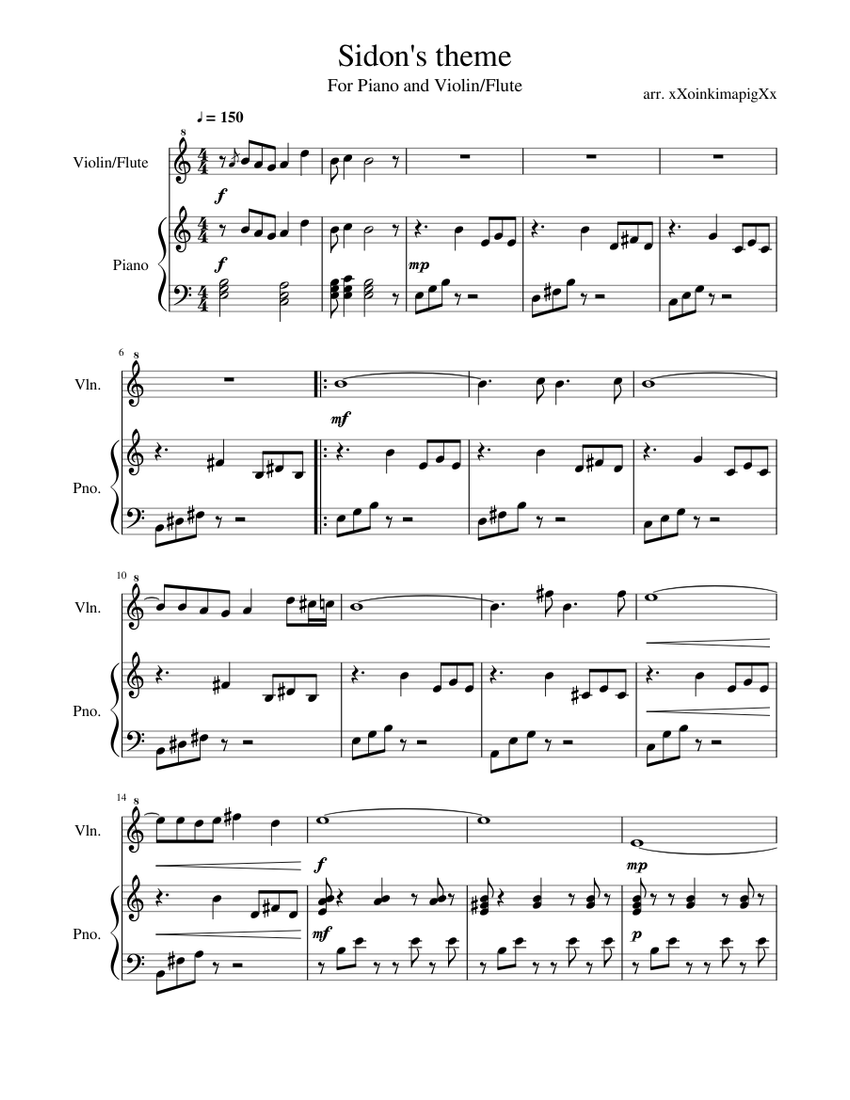 Sidon's theme from the Legend of Zelda Breath of the Wild Sheet Music ...