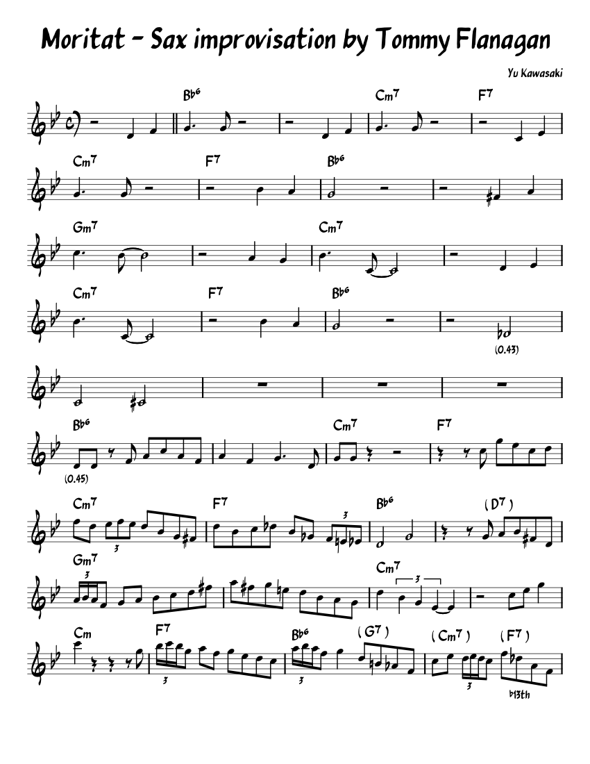 Moritat_-_Sax_improvisation_by_Tommy_Flanagan Sheet music for Piano ...