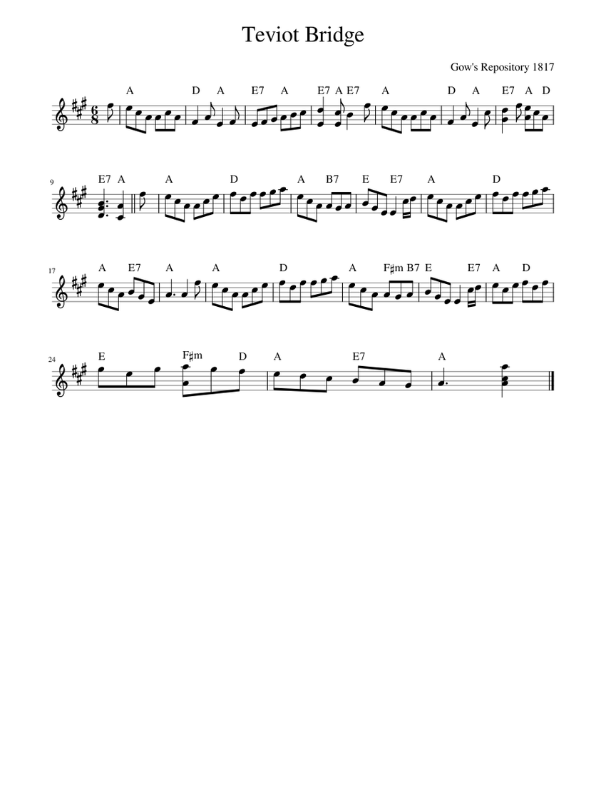 Teviot Bridge Sheet music for Piano (Solo) | Musescore.com