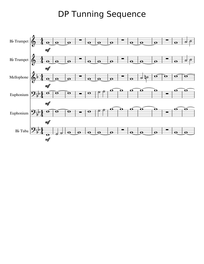 DP New Tunning Sequence Sheet music for Euphonium, Tuba, Trumpet in b ...