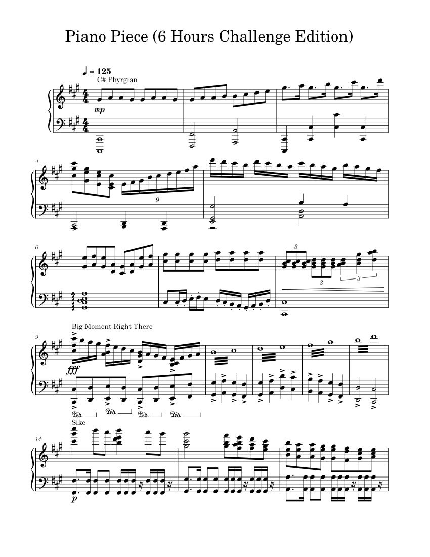 Phrygian Piano Piece Sheet music for Piano (Solo) | Musescore.com