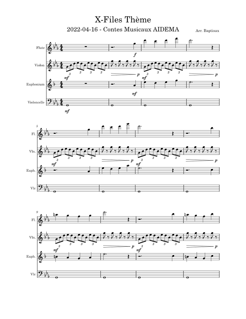 Theme From The X-Files – Mark Snow, TV Theme Song Sheet Music for ...