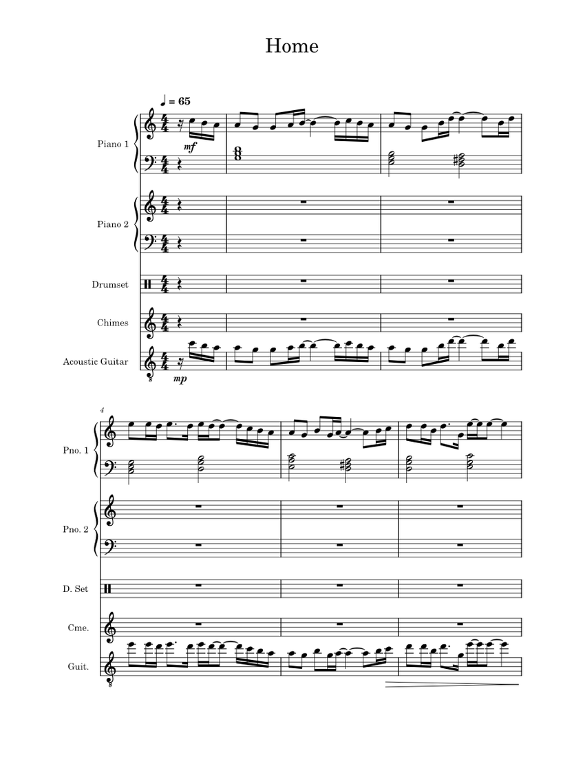 Home – Kit Chan Remixed Sheet music for Piano, Guitar, Drum group ...