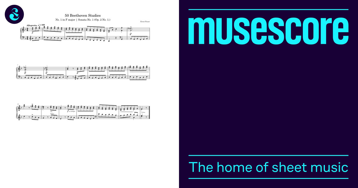 Ernst Pauer - 50 Beethoven Studies | No. 1 Sheet Music for Piano (Solo ...