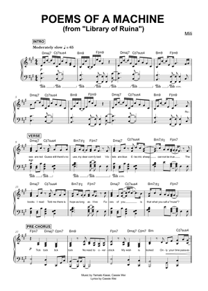 Poems Of A Machine - Mili (Piano Solo) - piano tutorial