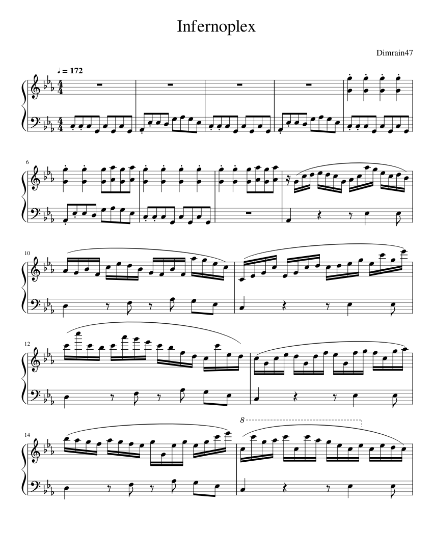Infernoplex Sheet Music for Piano (Solo) | MuseScore.com