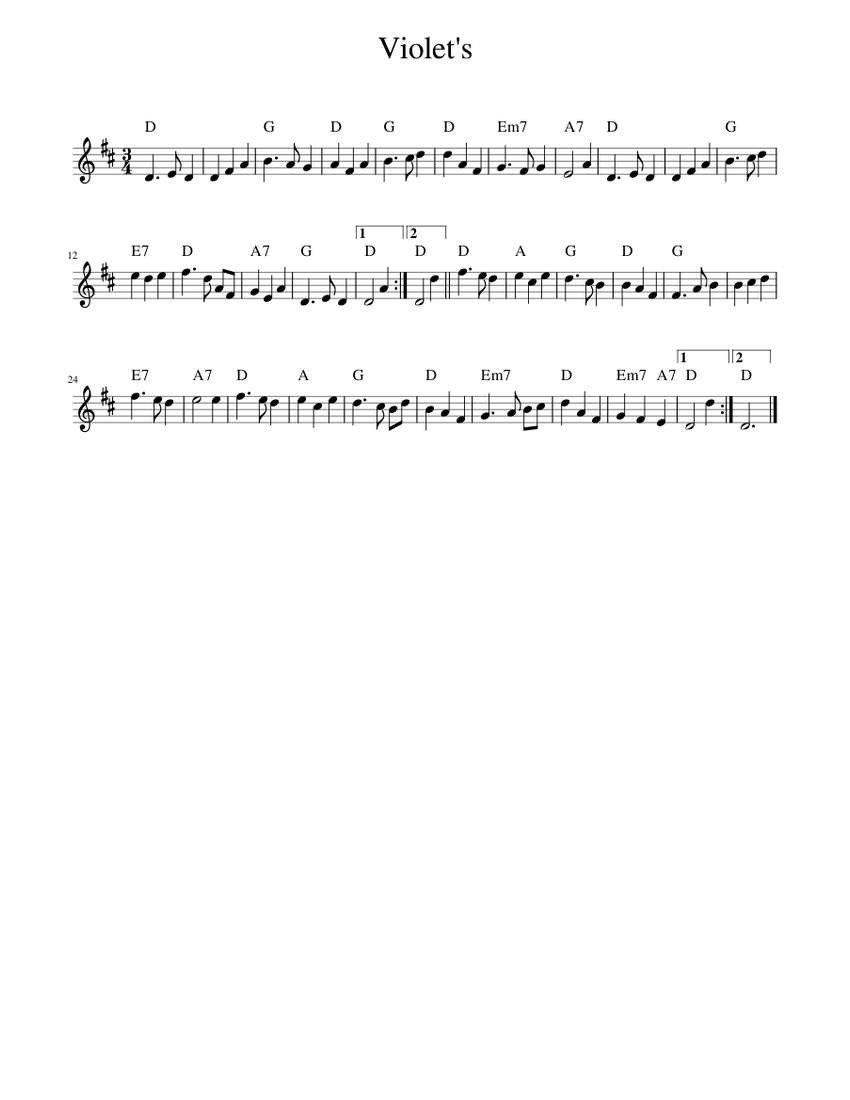 Violet's Sheet music for Piano (Solo) Easy | Musescore.com