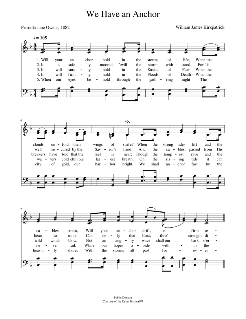 We have an anchor - William J. Kirkpatrick Sheet music for Piano (Piano ...