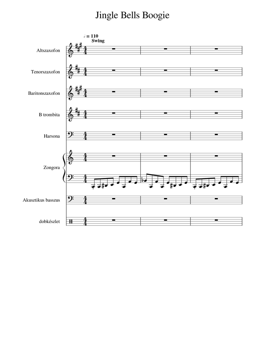Jingle Bells Boogie Sheet music for Piano, Trombone, Saxophone alto ...