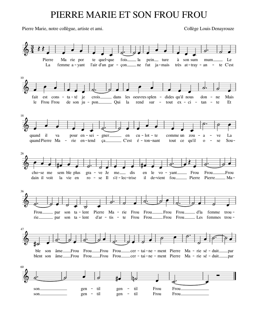 FROU FROU Sheet music for Flute (Solo) | Musescore.com