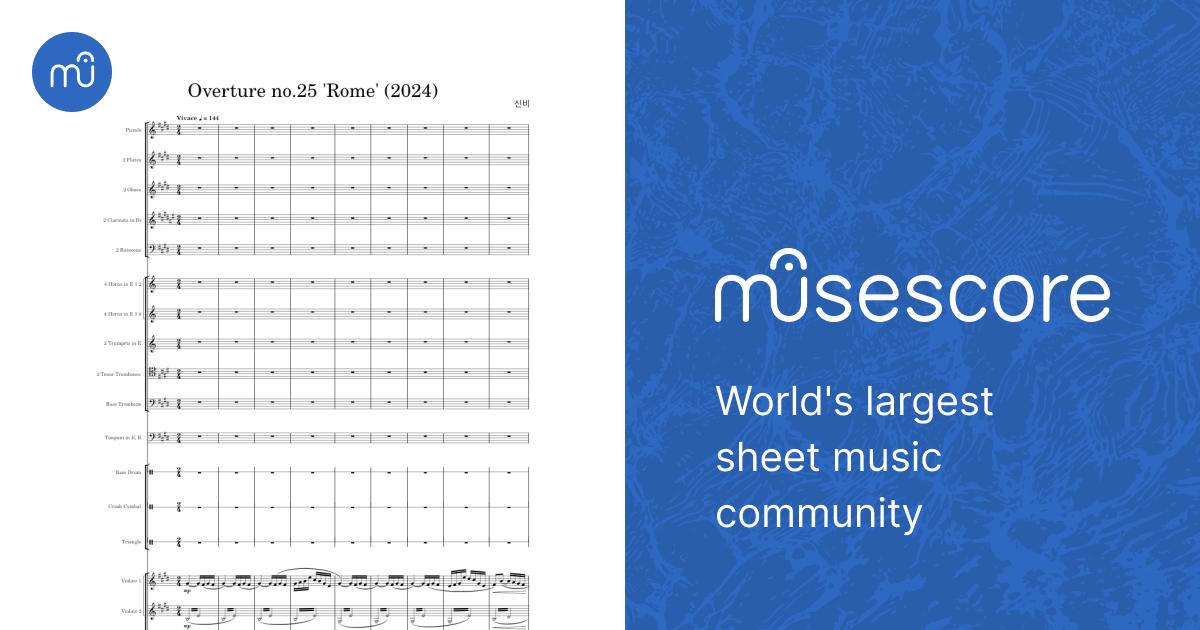 Overture no.25 'Rome' Sheet music for Trombone, Flute, Oboe, Bassoon ...