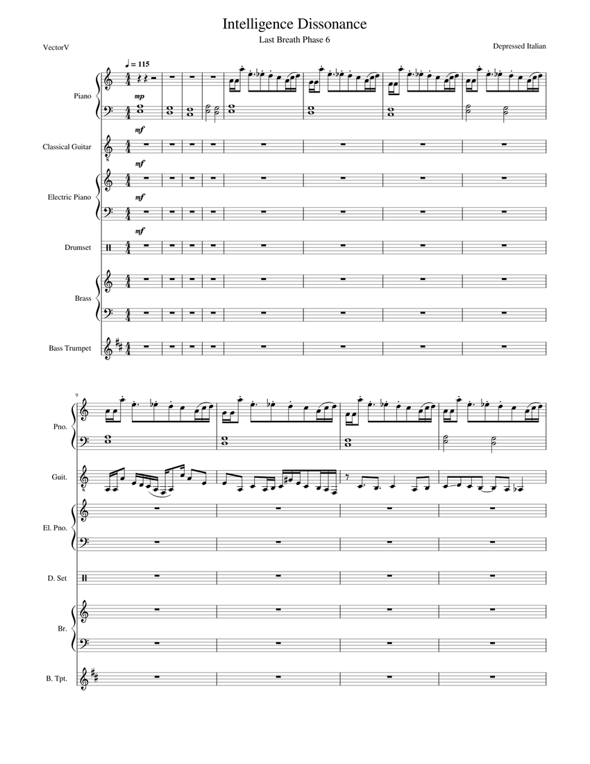 Intelligence Dissonance II – Depressed Italian Intelligence Dissonance (Arrangement for Piano ...
