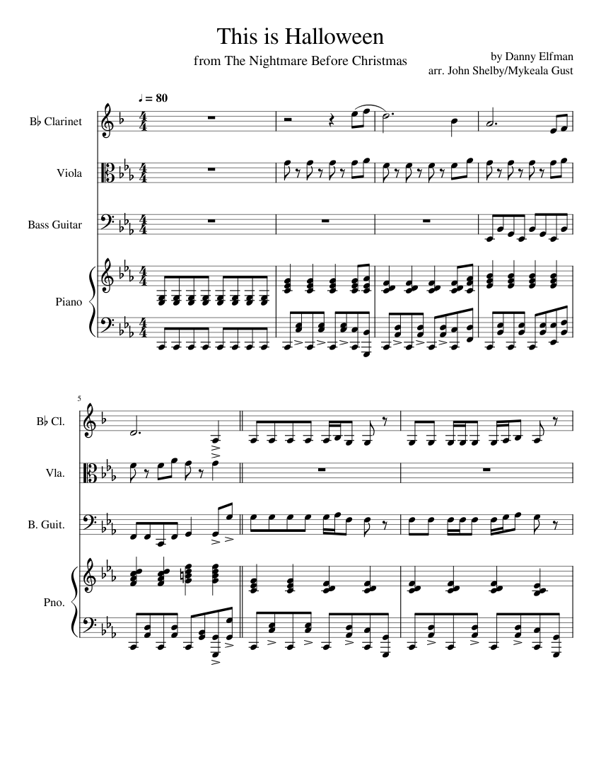 This_is_Halloween Sheet music for Piano, Clarinet in b-flat, Viola ...