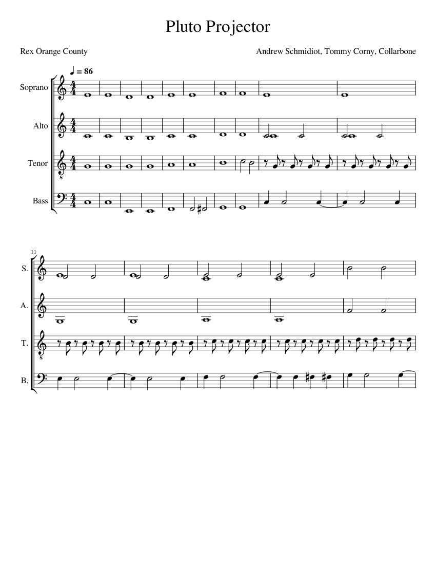Pluto Projector Sheet music for Piano (Mixed Quartet) | Musescore.com