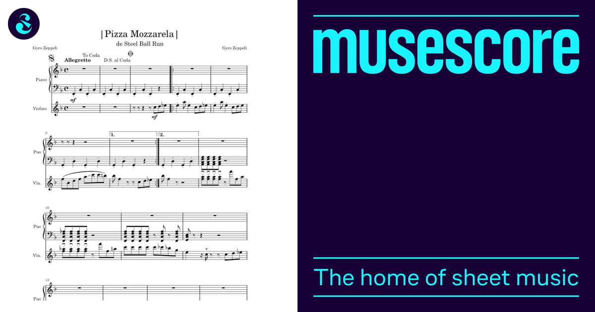 Pizza Mozzarela - Steel Ball Run Sheet Music for Piano, Violin (Solo ...