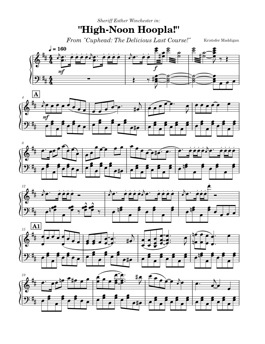 (WIP) High-Noon Hoopla (Piano) – Kristofer Maddigan Sheet music for ...
