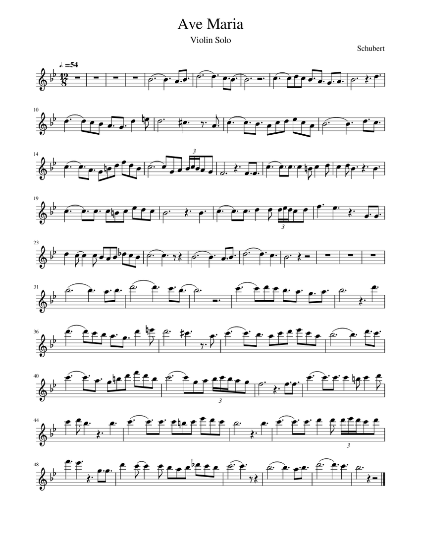 Ave Maria-Schubert Sheet music for Violin (Solo) | Musescore.com