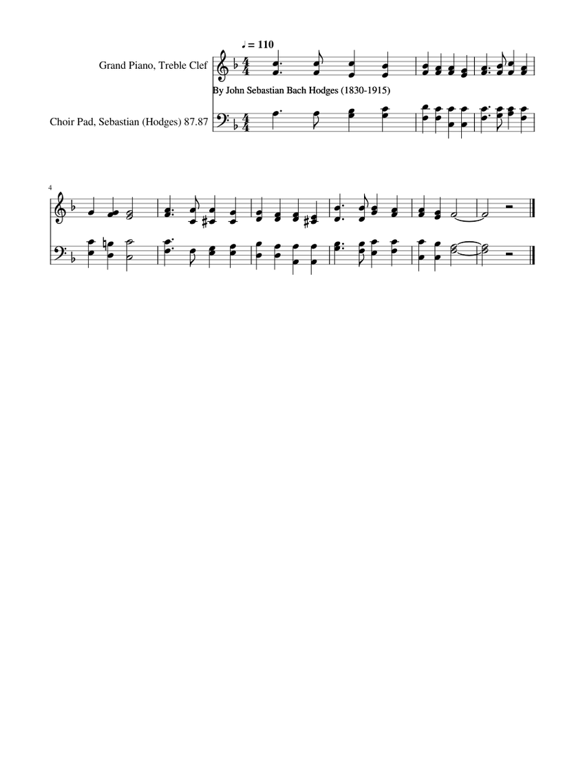 SEBASTIAN (Hodges) - J. Sebastian B. Hodges Sheet music for Piano ...
