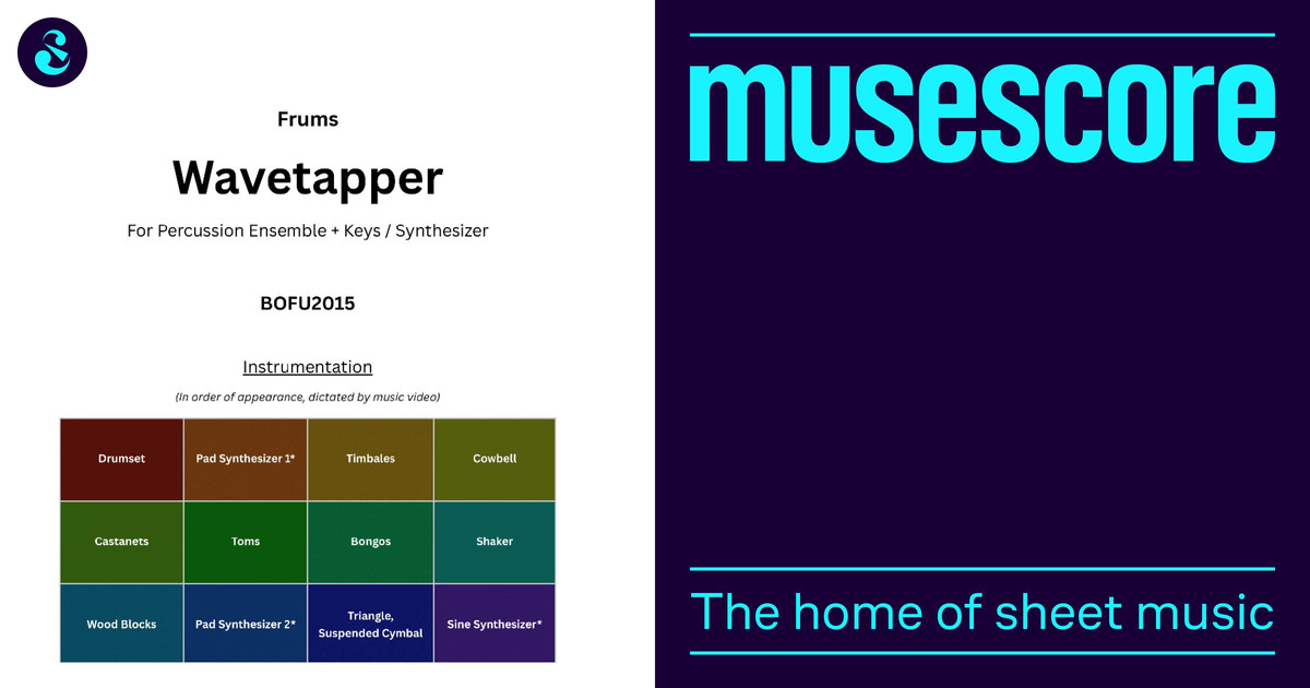 Wavetapper – Frums Sheet Music for Bass guitar, Drum group, Marimba ...