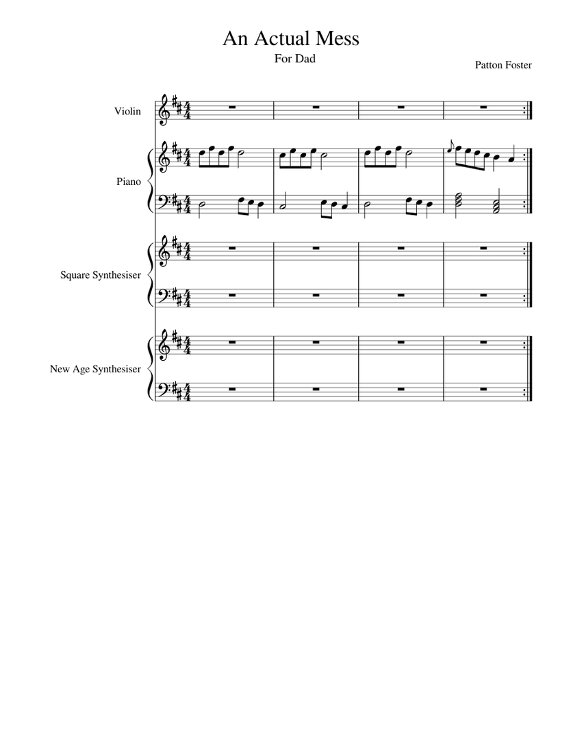 Happy Father's Day Sheet Music for Piano, Violin, Synthesizer (Mixed ...