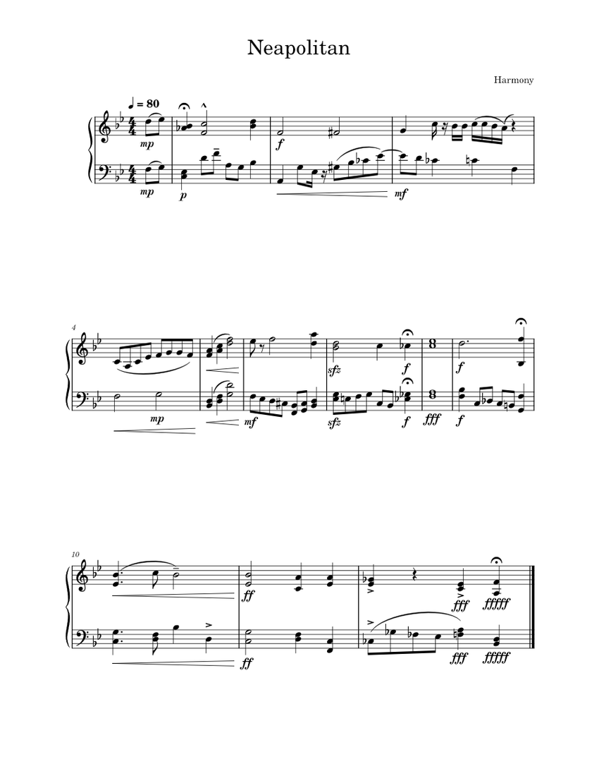 Neapolitan Work Sheet music for Piano (Solo) Easy | Musescore.com
