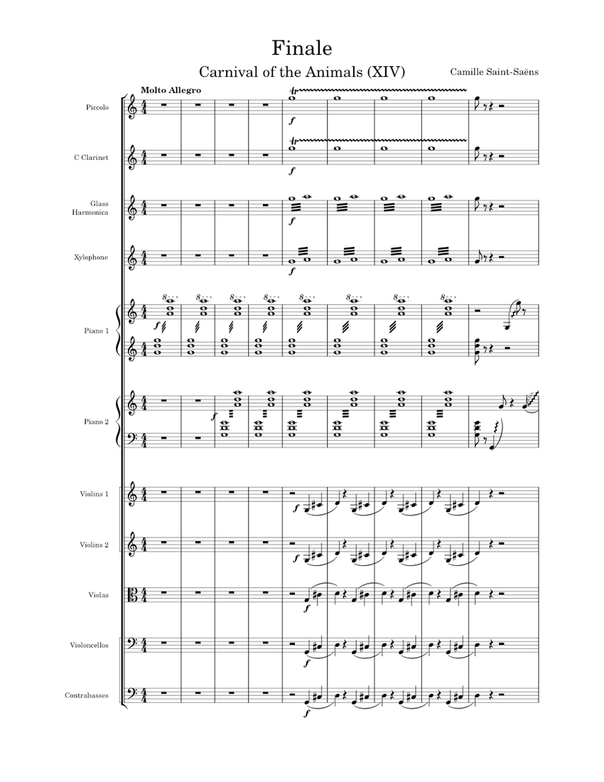 Finale, Carnival of the Animals (14th Movement), by Camille Saint-Saëns ...