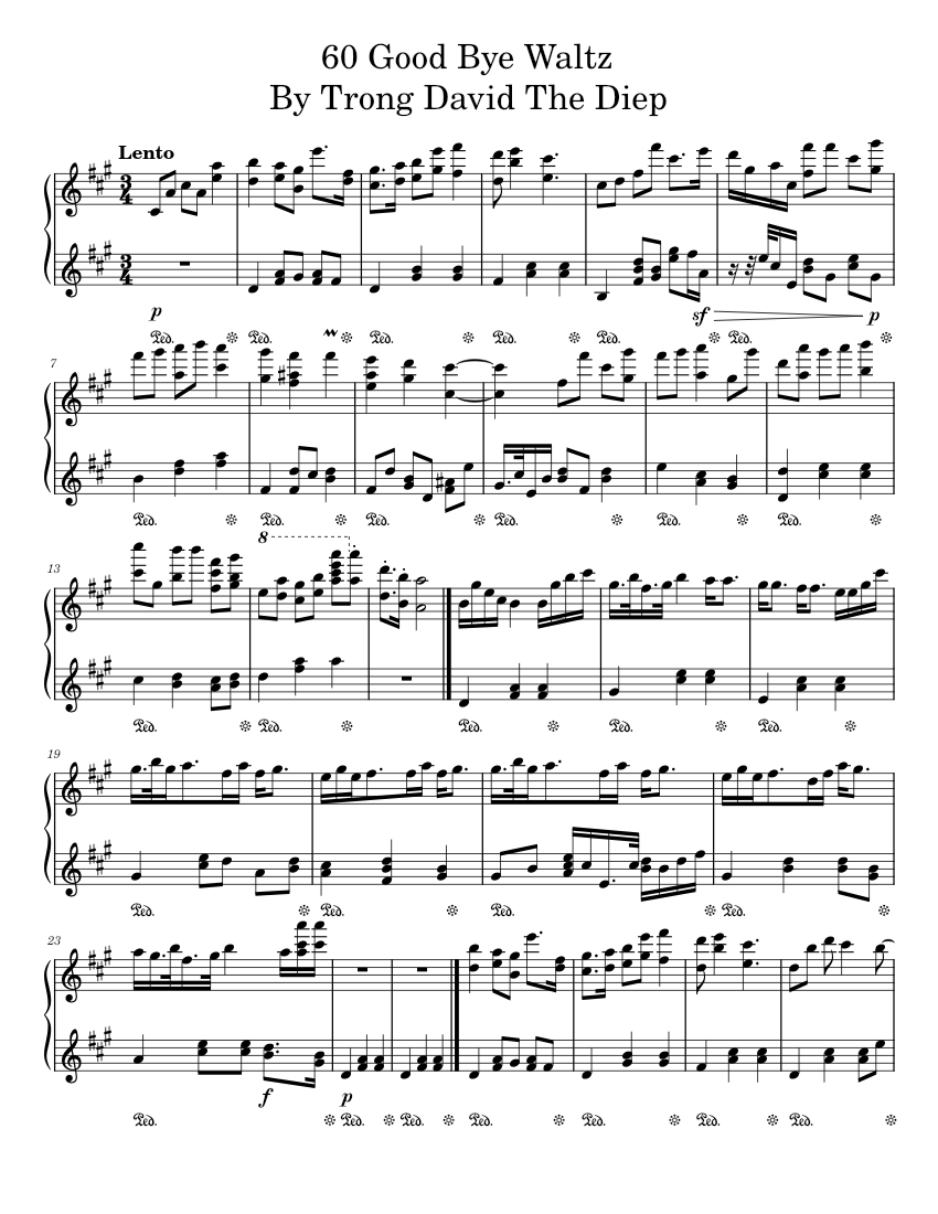 ( 60 ) Good Bye Waltz By Trong David The Diep Sheet music for Piano ...