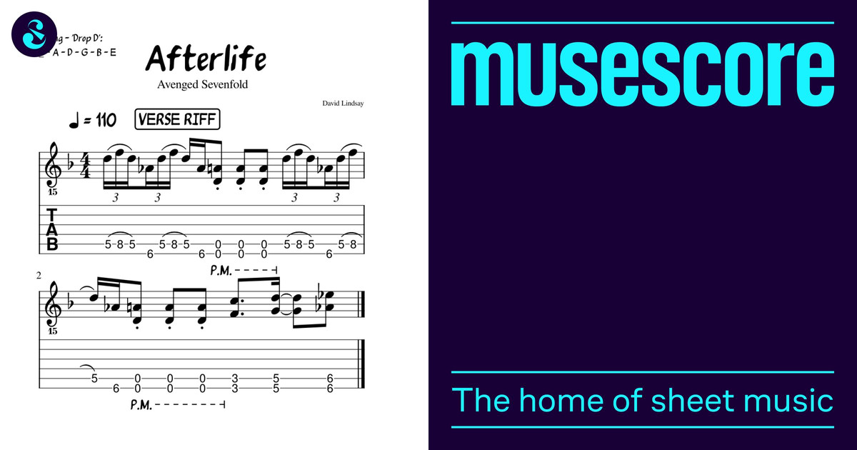 Afterlife - Avenged Sevenfold Sheet Music and Tab for Guitar (Solo ...
