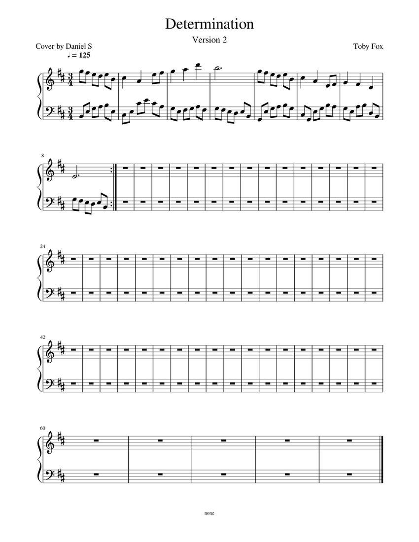 Determination Song Sheet music for Piano (Solo) | Musescore.com