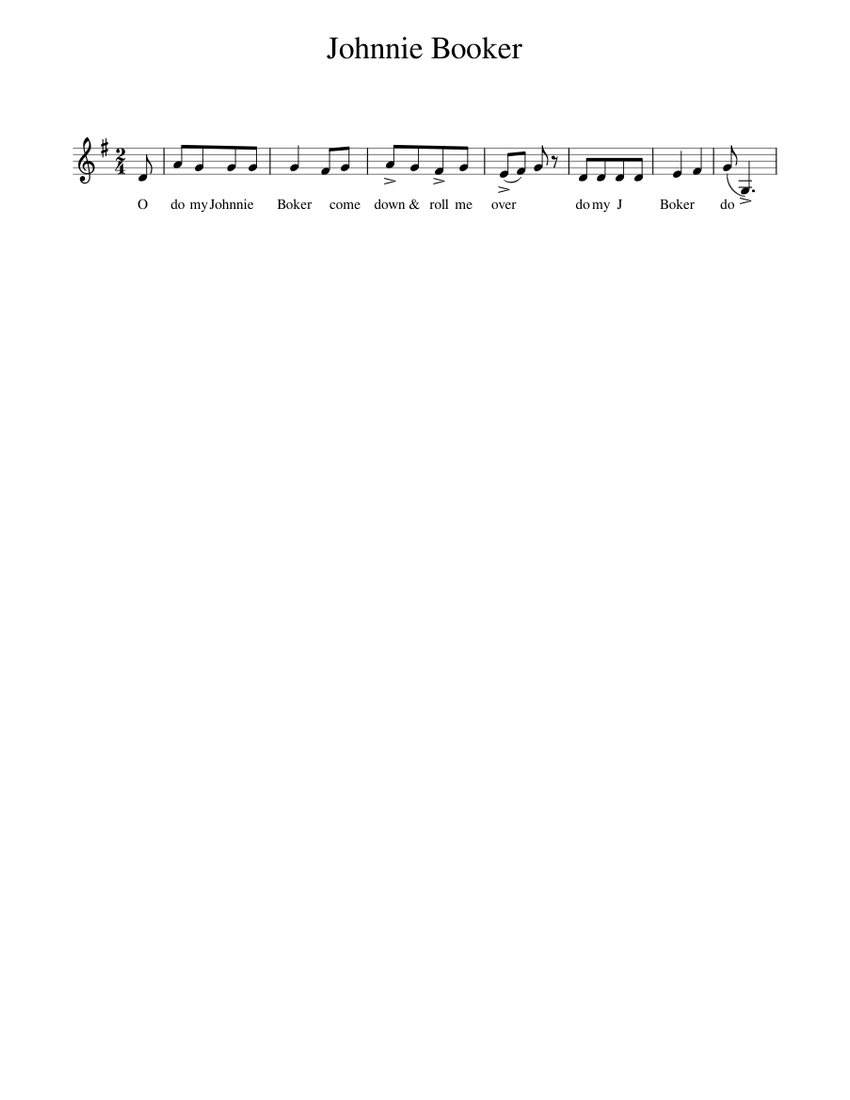 Johnnie Booker Sheet music for Piano (Solo) | Musescore.com