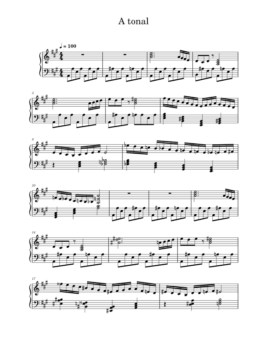 A tonal Sheet music for Piano (Solo) | Musescore.com