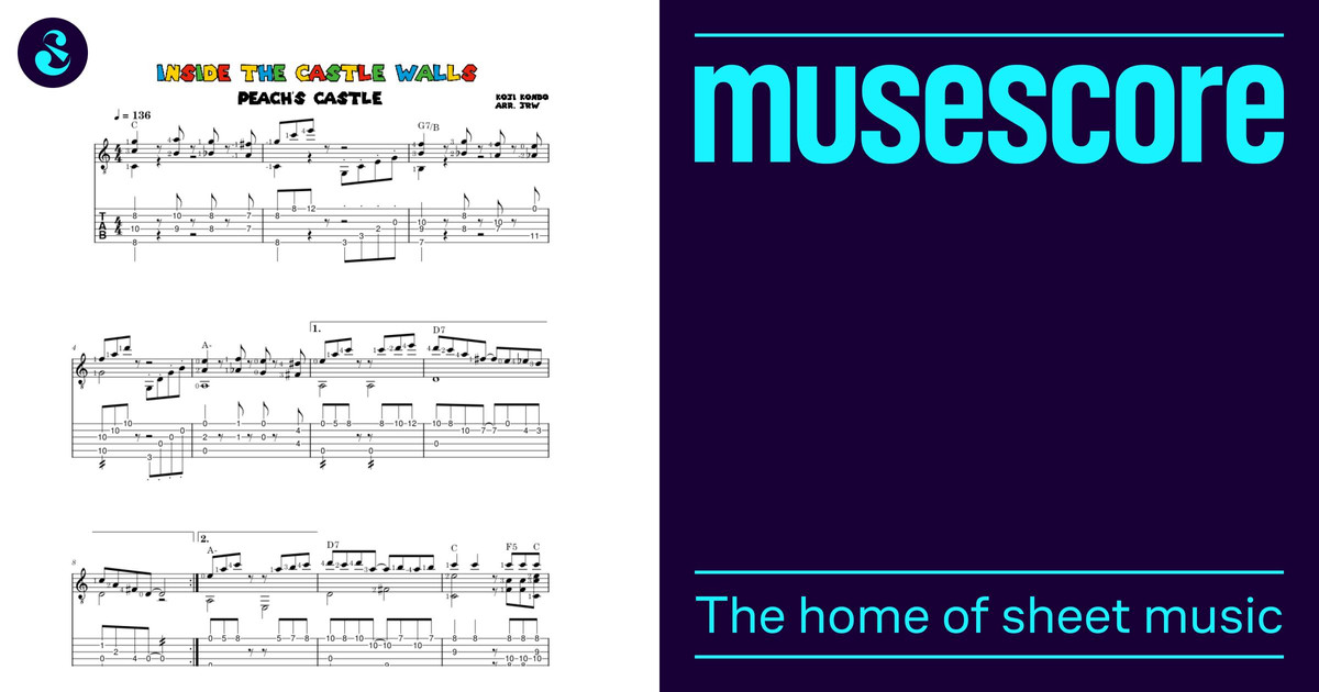 Peach's Castle (Inside the Castle Walls) Sheet Music and Tab with ...