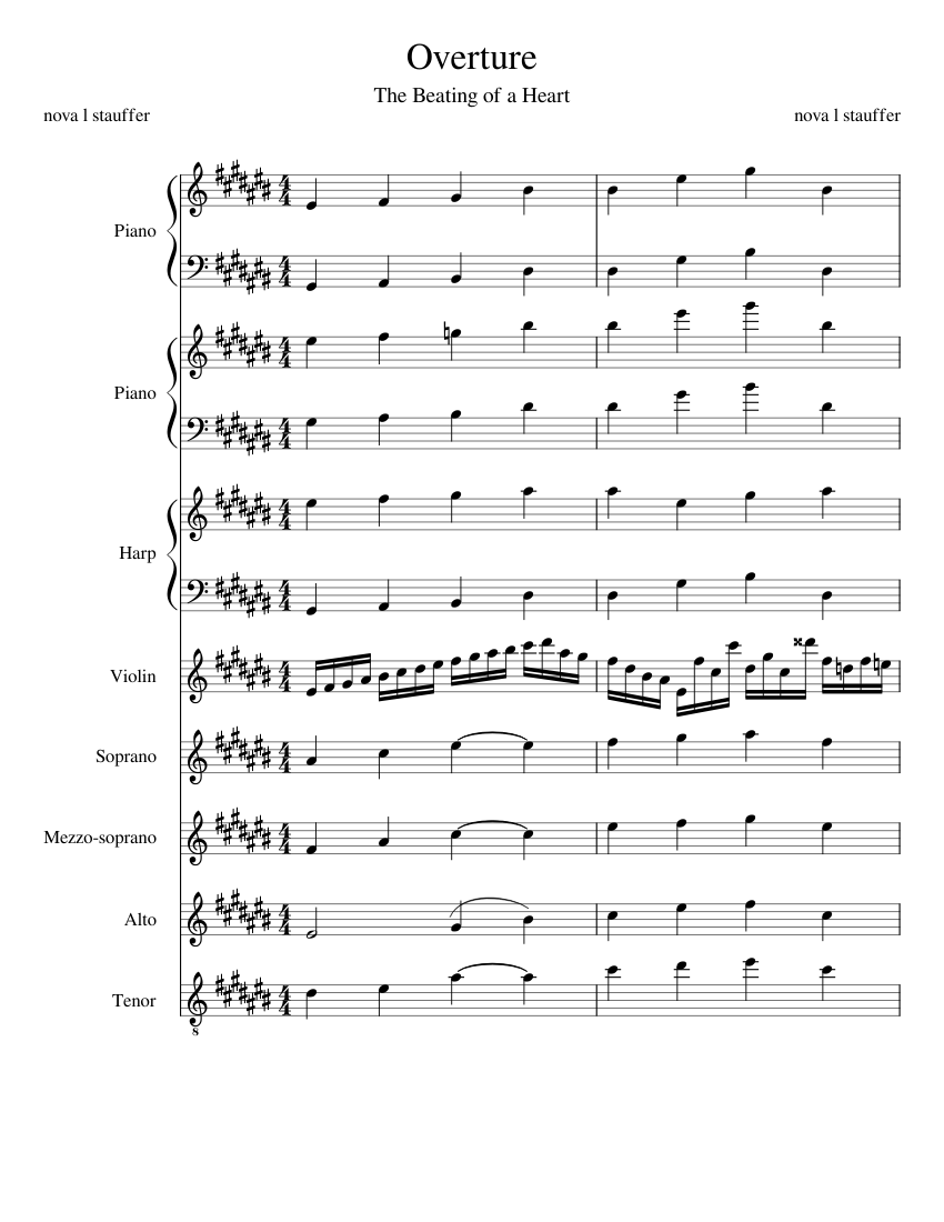 Overture Nova Sheet music for Piano, Soprano, Alto, Tenor & more ...