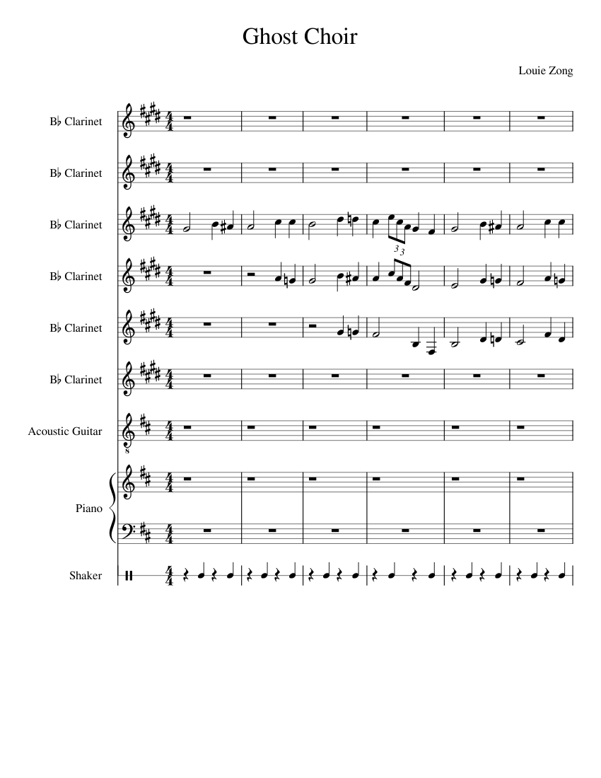 Ghost Choir /// Louie Zong Transcription/Arrangement Sheet Music with ...
