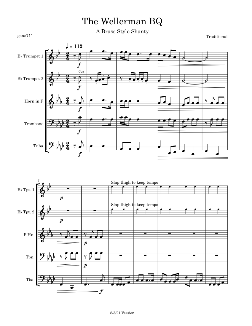 The Wellerman – Misc Traditional Sheet Music for Trombone, Tuba ...