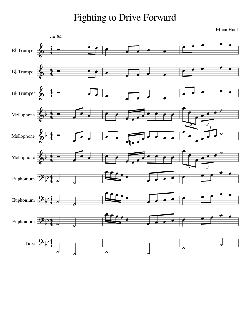 Fighting to Drive Forward Sheet music for Euphonium, Tuba, Mellophone ...