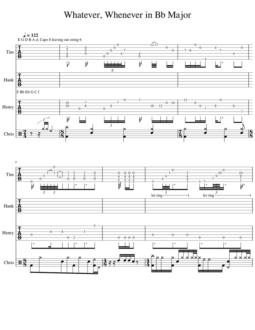 TTNG - Whatever, Whenever (Tablature) Sheet Music and Tab for Guitar ...